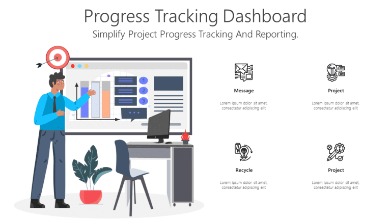 Progress Tracking Dashboard PowerPoint Template Free Download