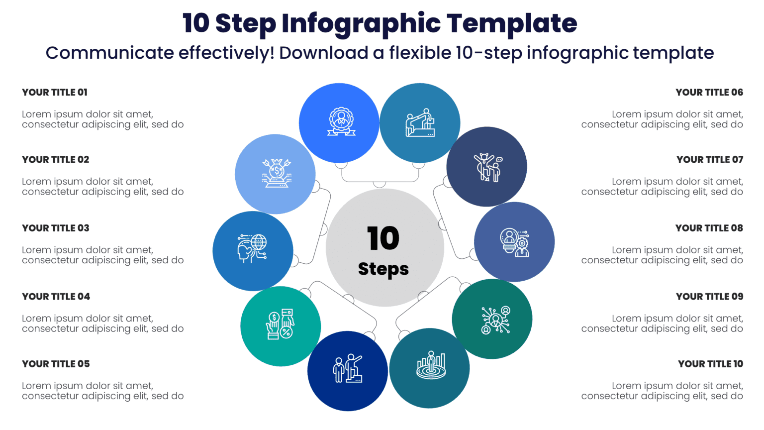 Ultimate 10 Step Infographic Template - Professional PowerPoint Infographic