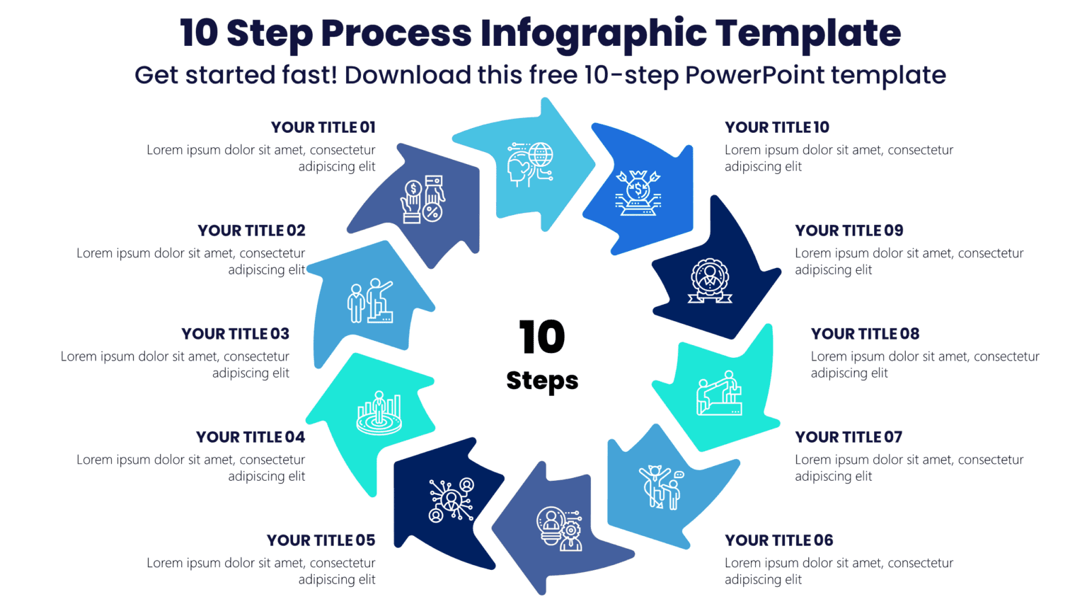 Exclusive 10 Step Process Infographic Template - Professional PowerPoint