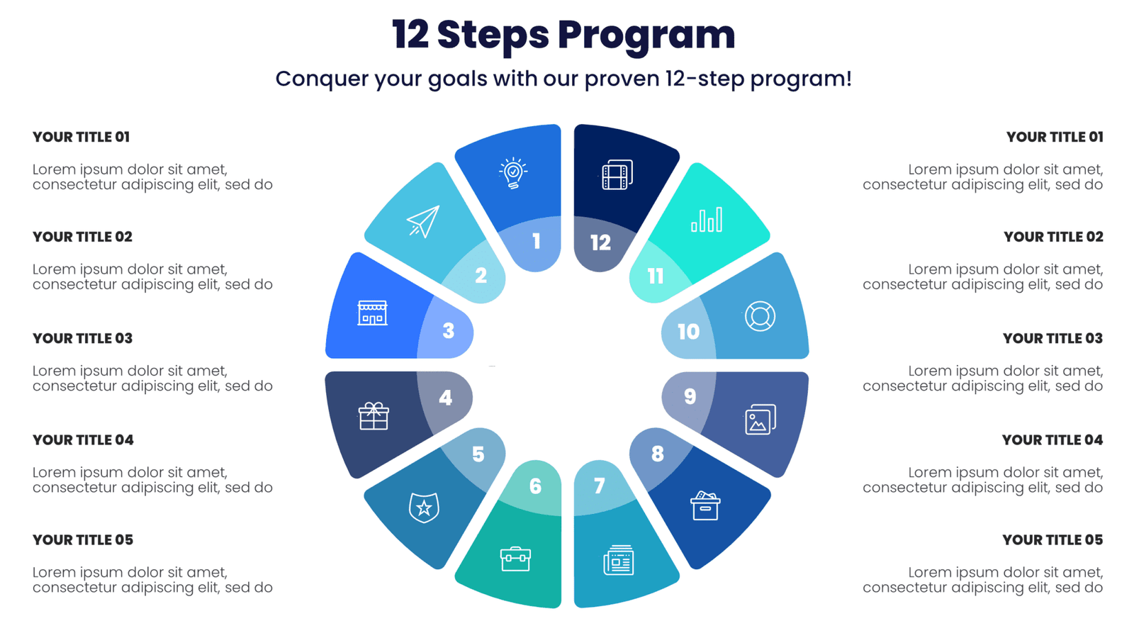 Premium 12 Steps Program - Professional PowerPoint Infographic Template