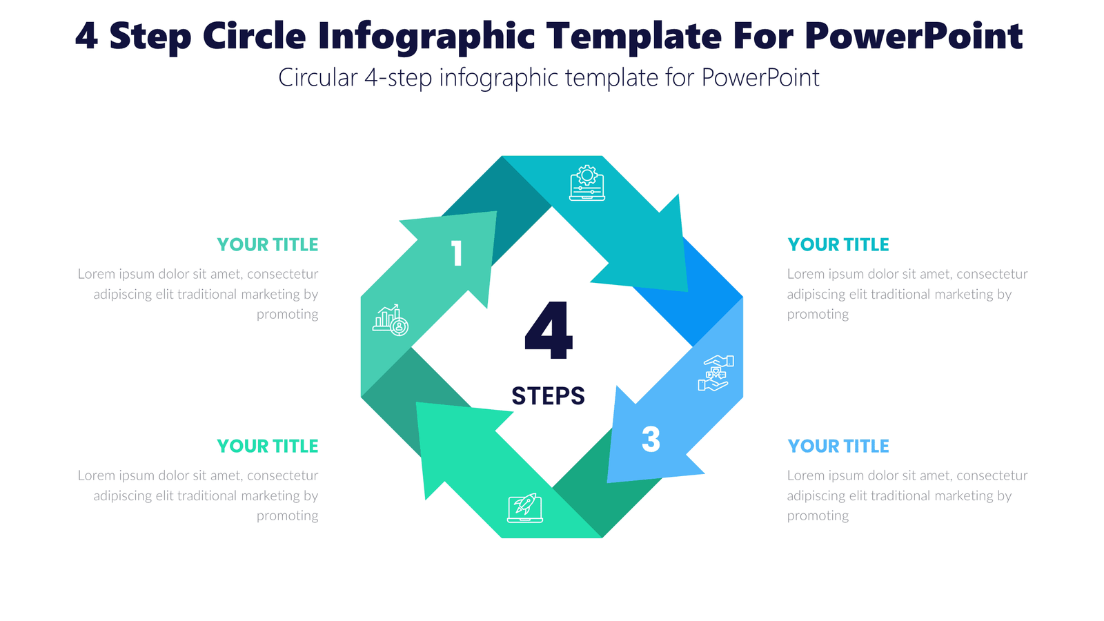 Free Download Stunning 4 Step Infographic Diagram Powerpoint Template