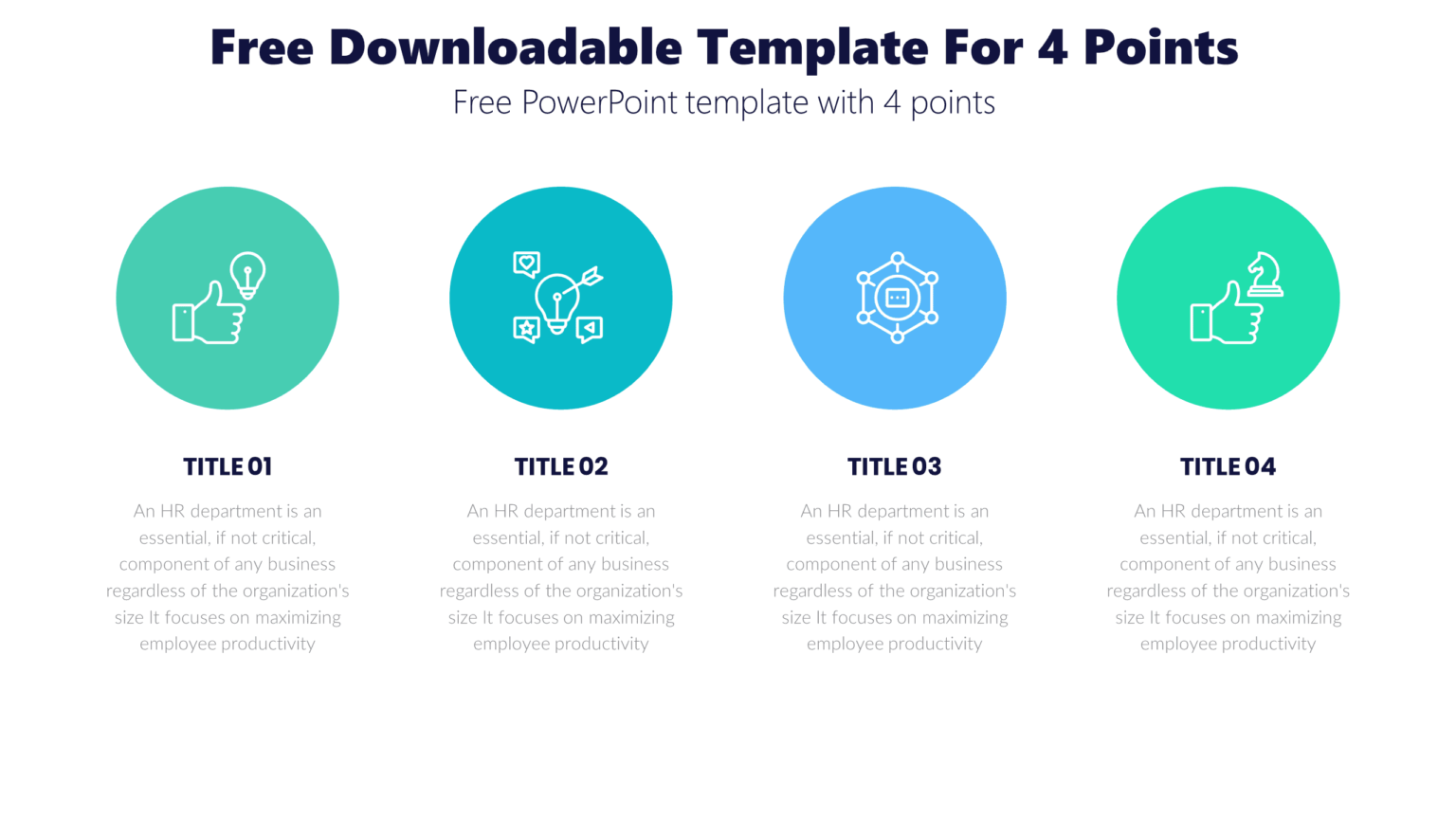 Best Free Downloadable Template For 4 Points - Professional PowerPoint