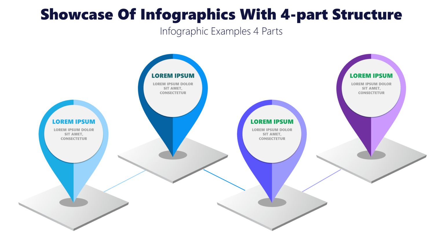 Premium Showcase Of Infographics With 4-part Structure - Professional