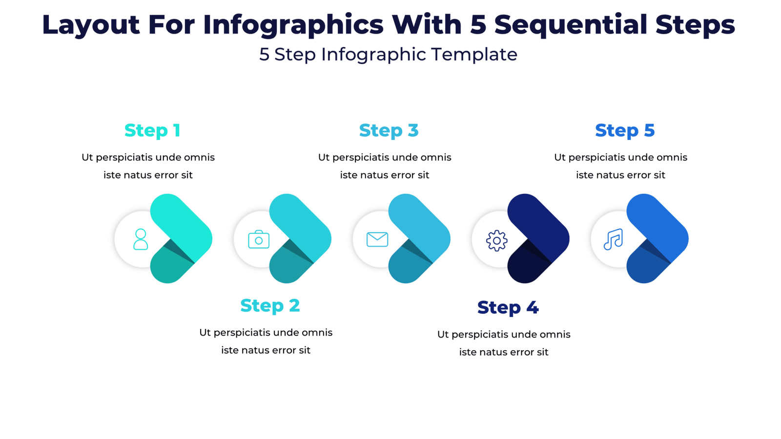Premium Layout For Infographics With 5 Sequential Steps - Professional