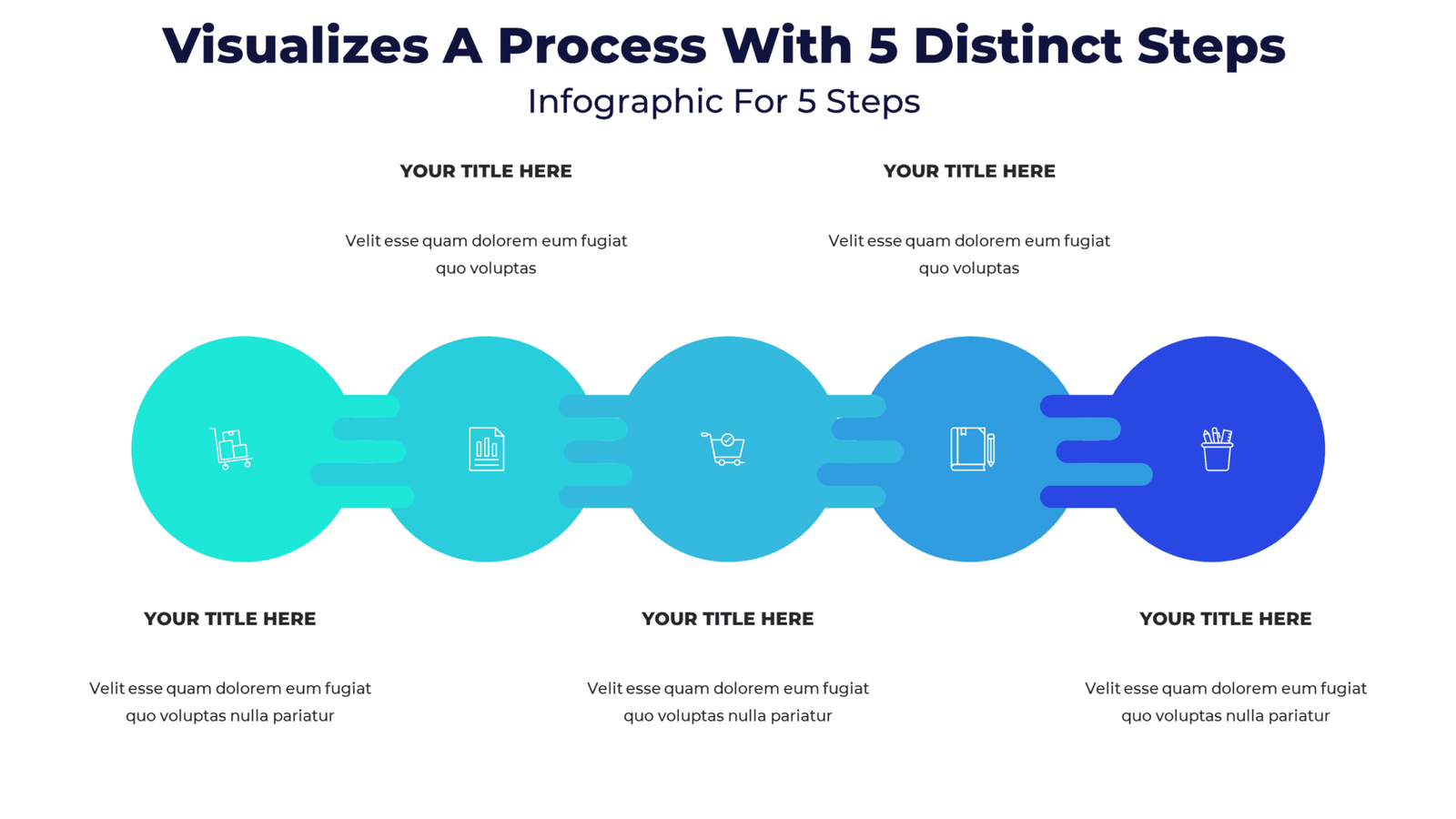 Premium Visualizes A Process With 5 Distinct Steps - Professional ...