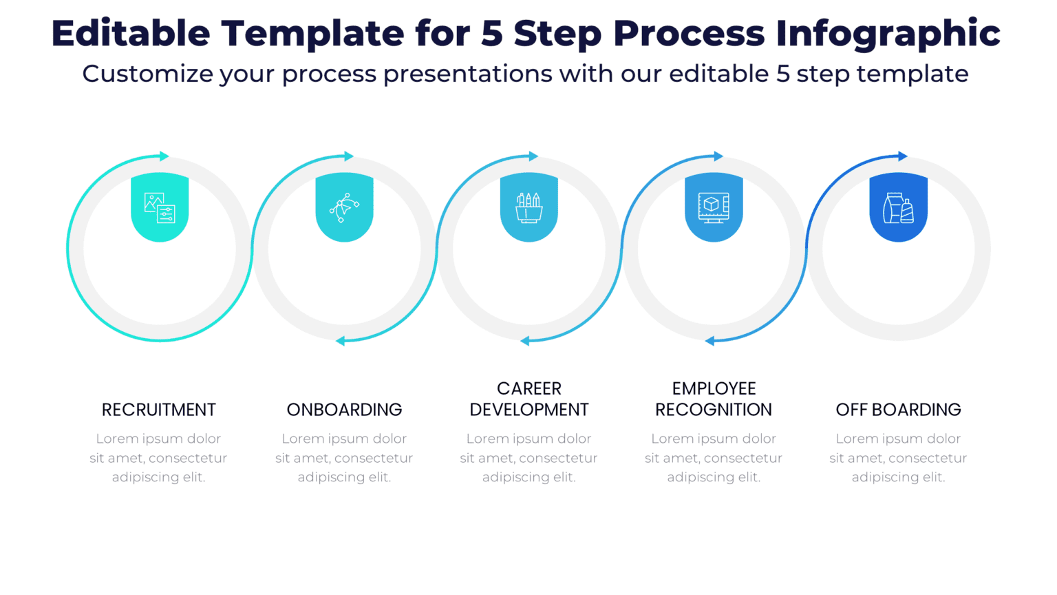 Best Editable Template For 5 Step Process Infographic - Professional ...