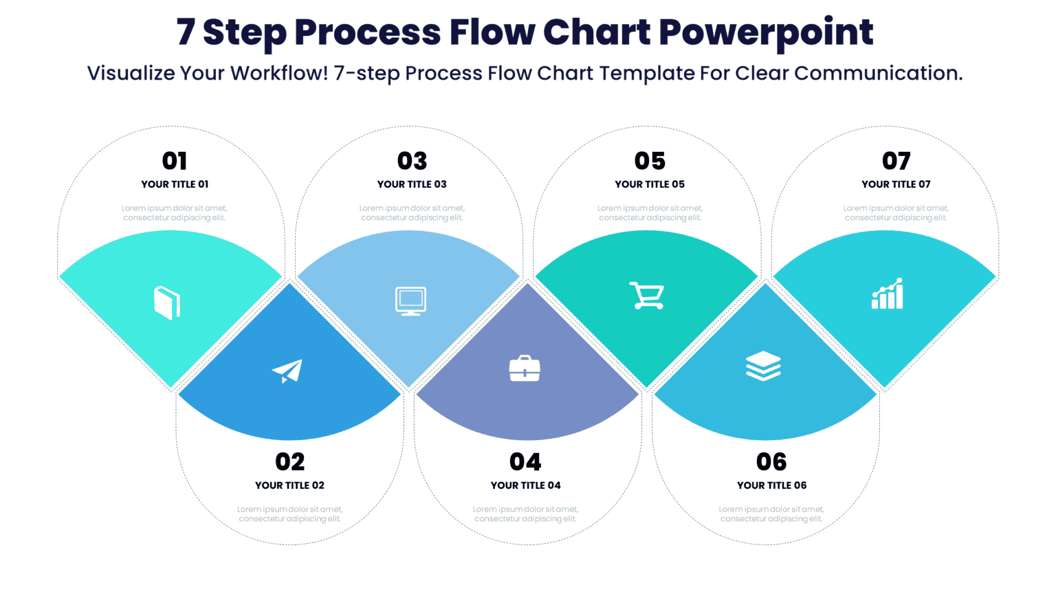 Ultimate 7 Step Process Flow Chart Powerpoint - Professional PowerPoint