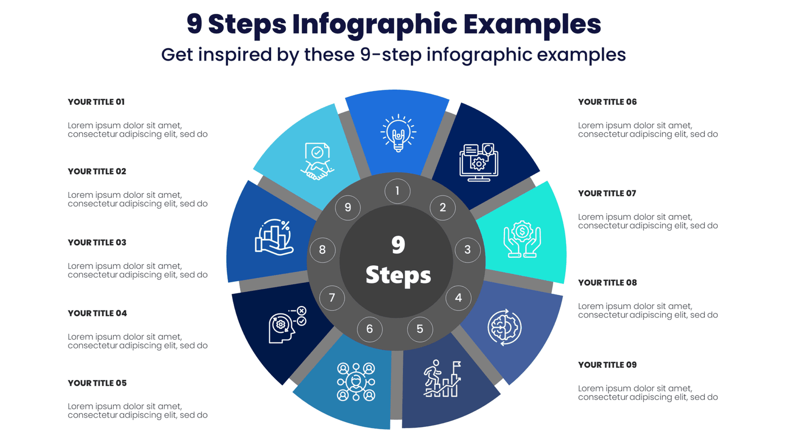 Premium 9 Steps Infographic Examples - Professional PowerPoint Infographic