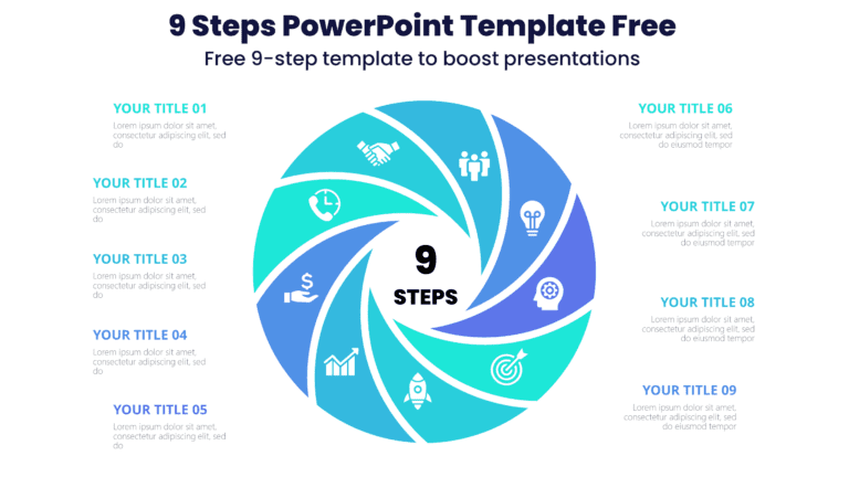 Ultimate 9 Stage Circular Infographic Template PowerPoint - Professional